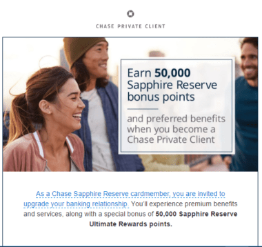 Earn 50,000 Sapphire Reserve Bonus Points By Becoming A Chase Private ...