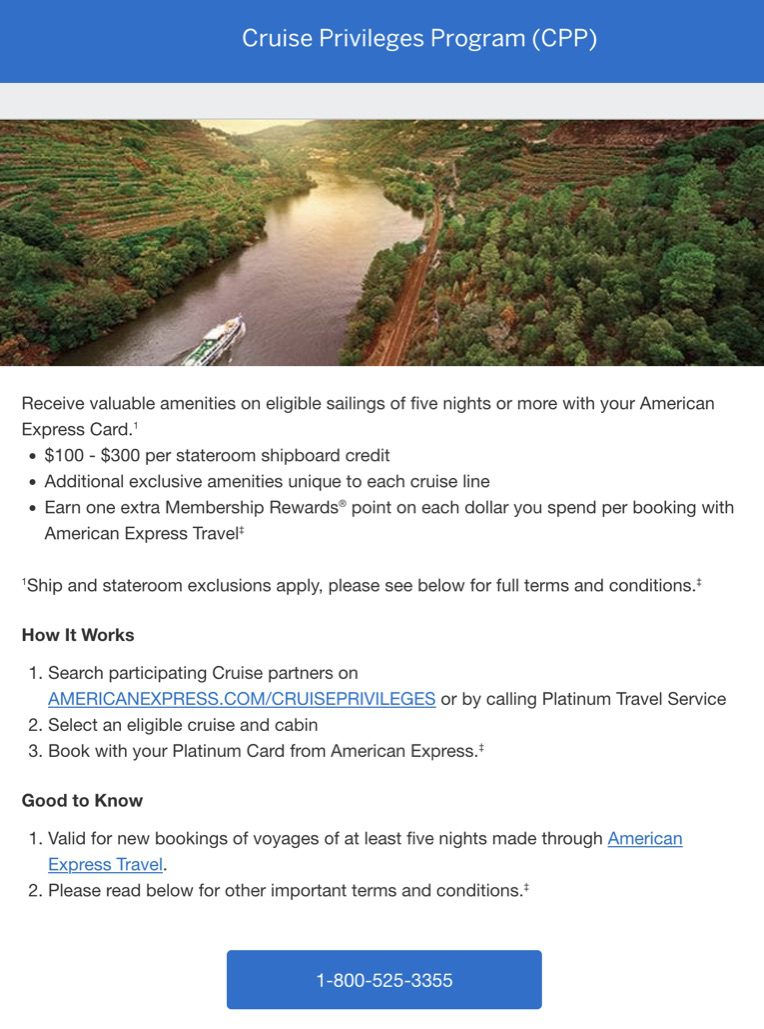 Review: American Express Platinum Cruise Privileges Program (CPP) On An ...